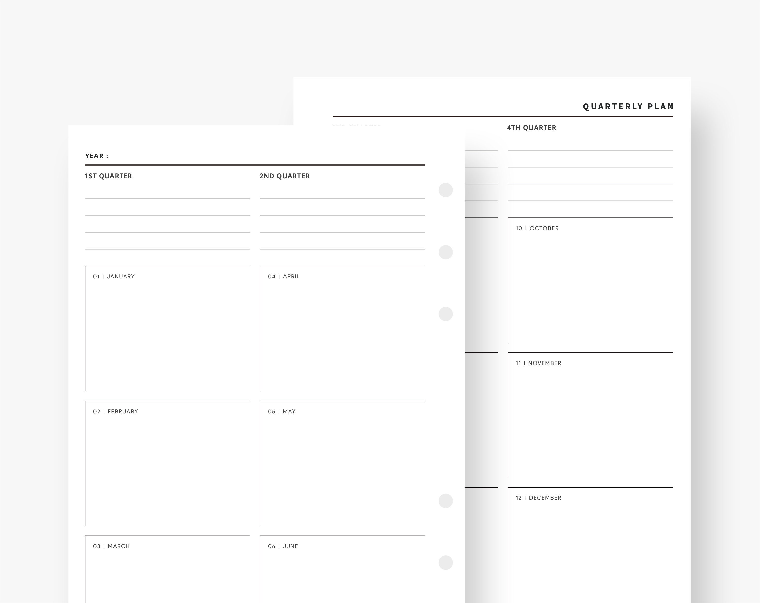 12 Month Planner Printable, Quarterly Planner, Yearly Planner, Personal ...