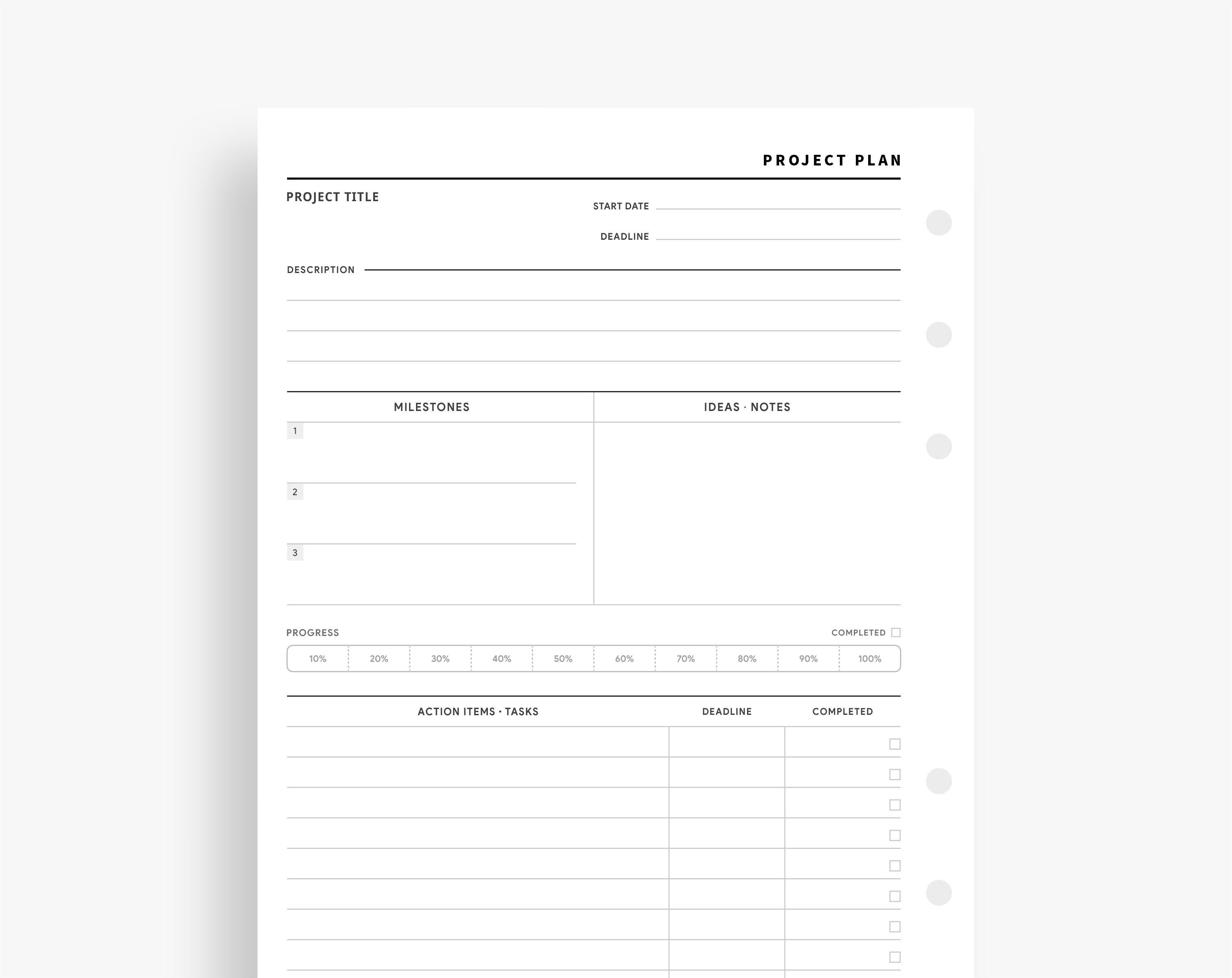 Project Planner Printable, Personal Wide Inserts, Productivity Planner ...