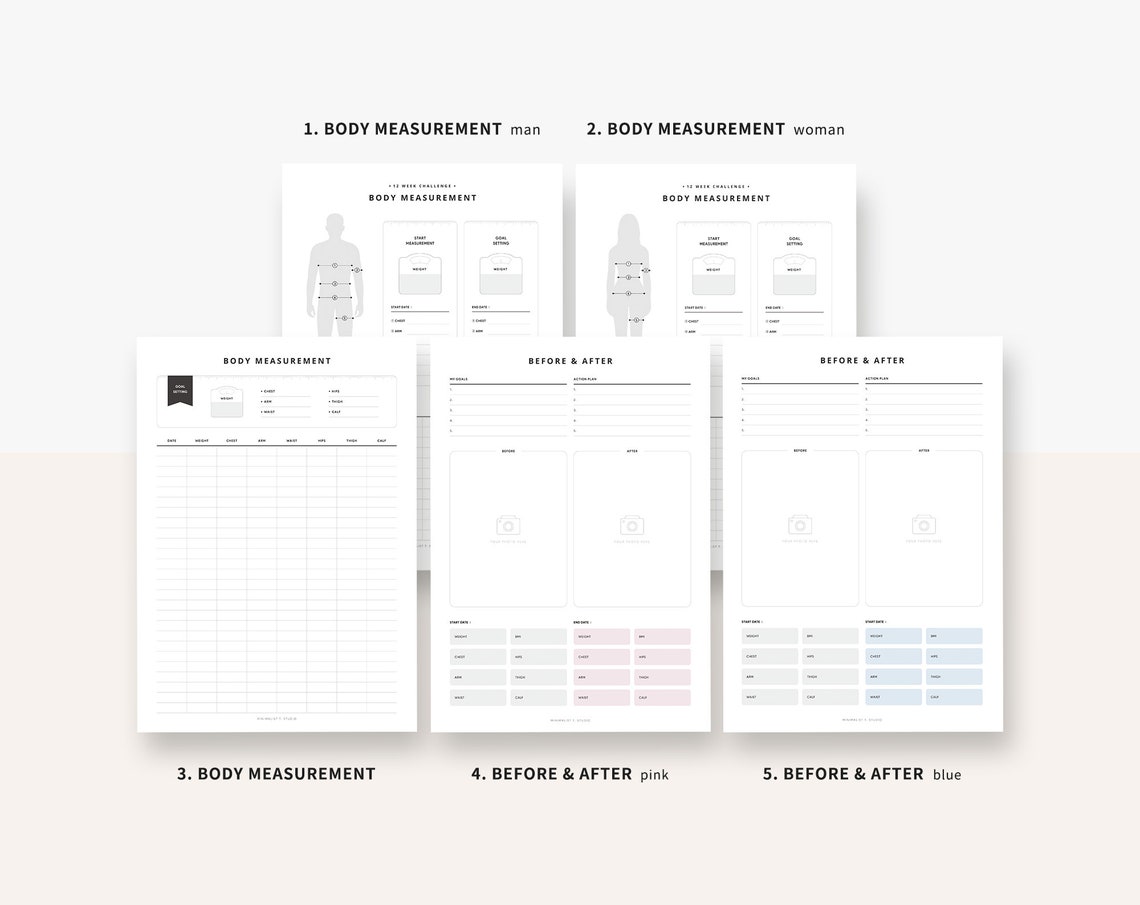 Body Progress Tracker, Body Measurement, Weight Tracker, Fitness ...