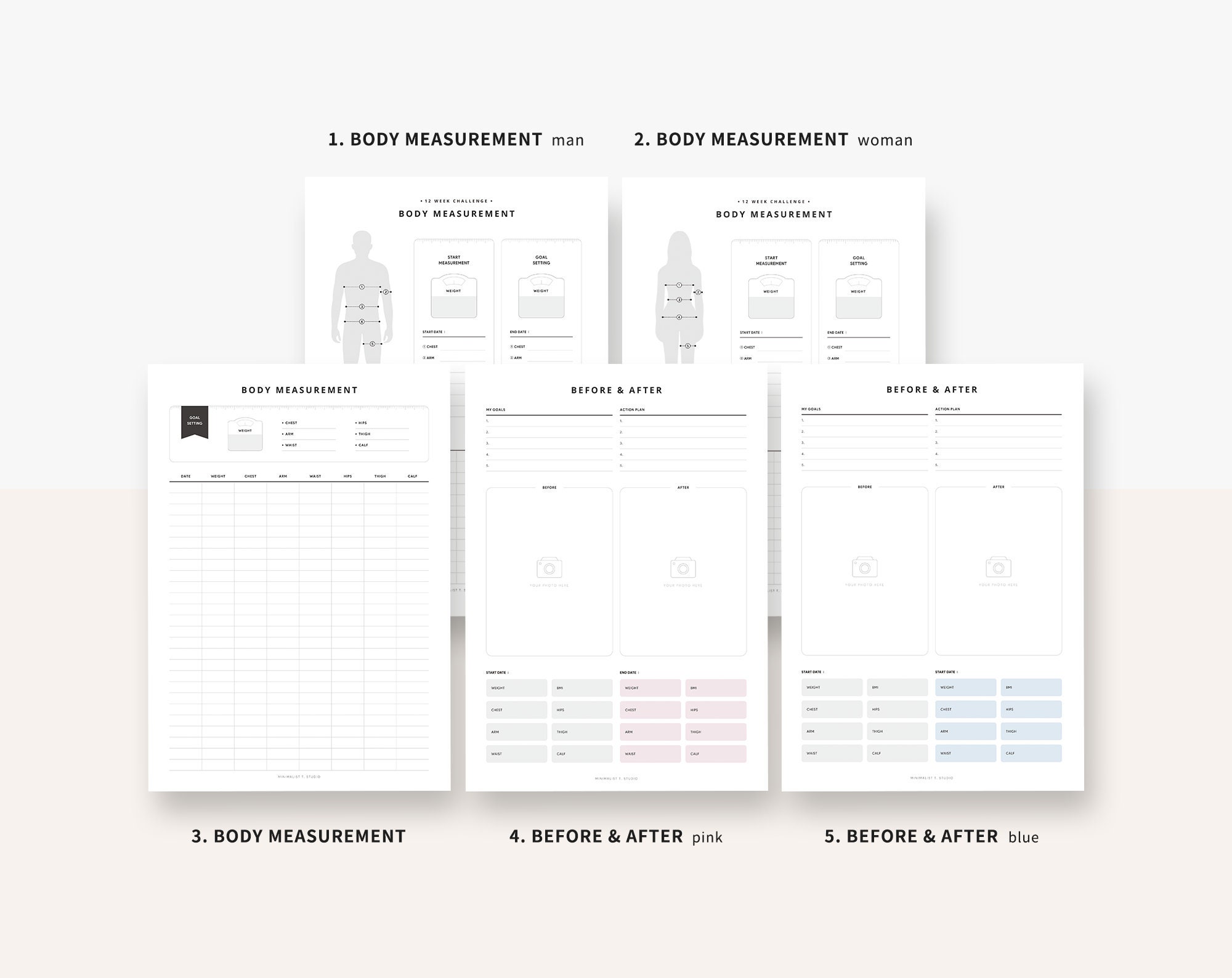 Body Progress Tracker, Body Measurement, Weight Tracker, Fitness ...