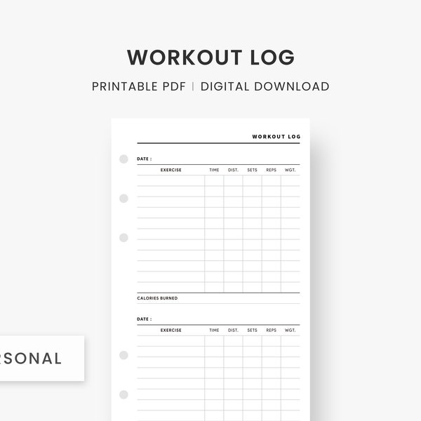 Workout Log - Etsy
