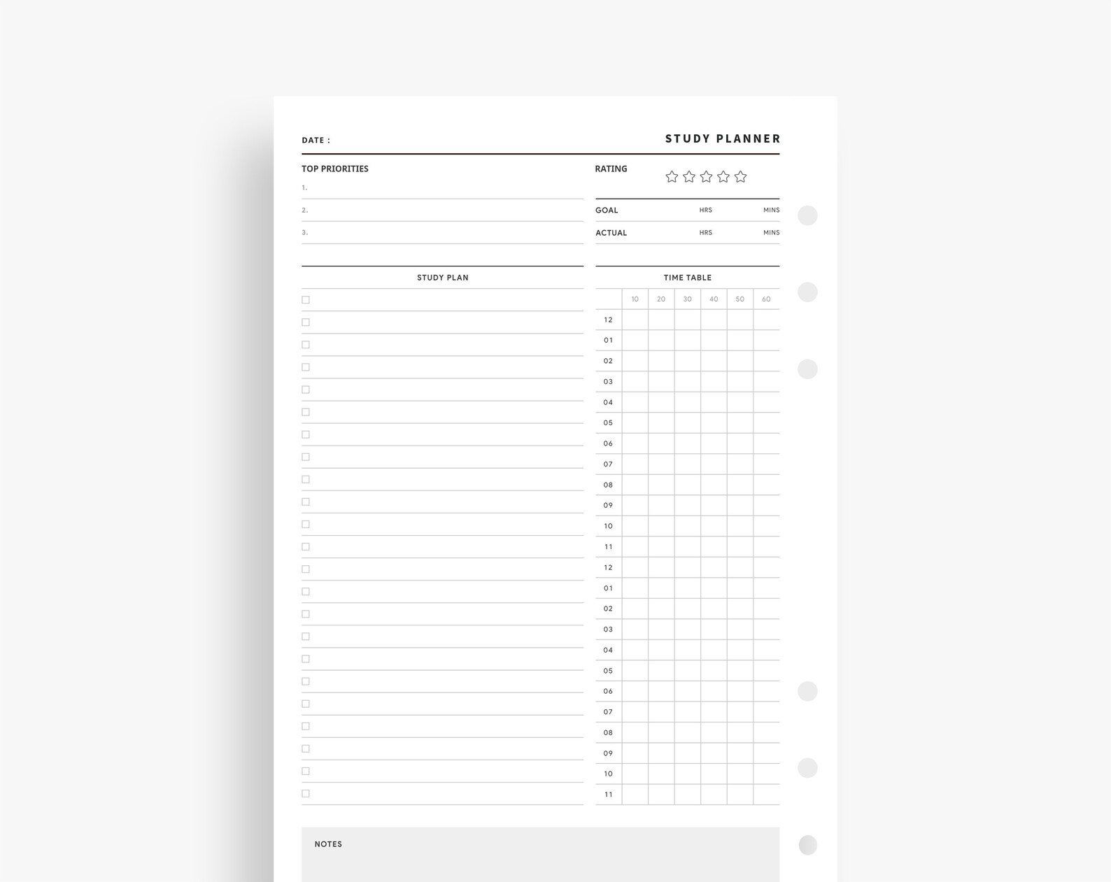 Study Planner Printable Academic Planner Student Planner | Etsy