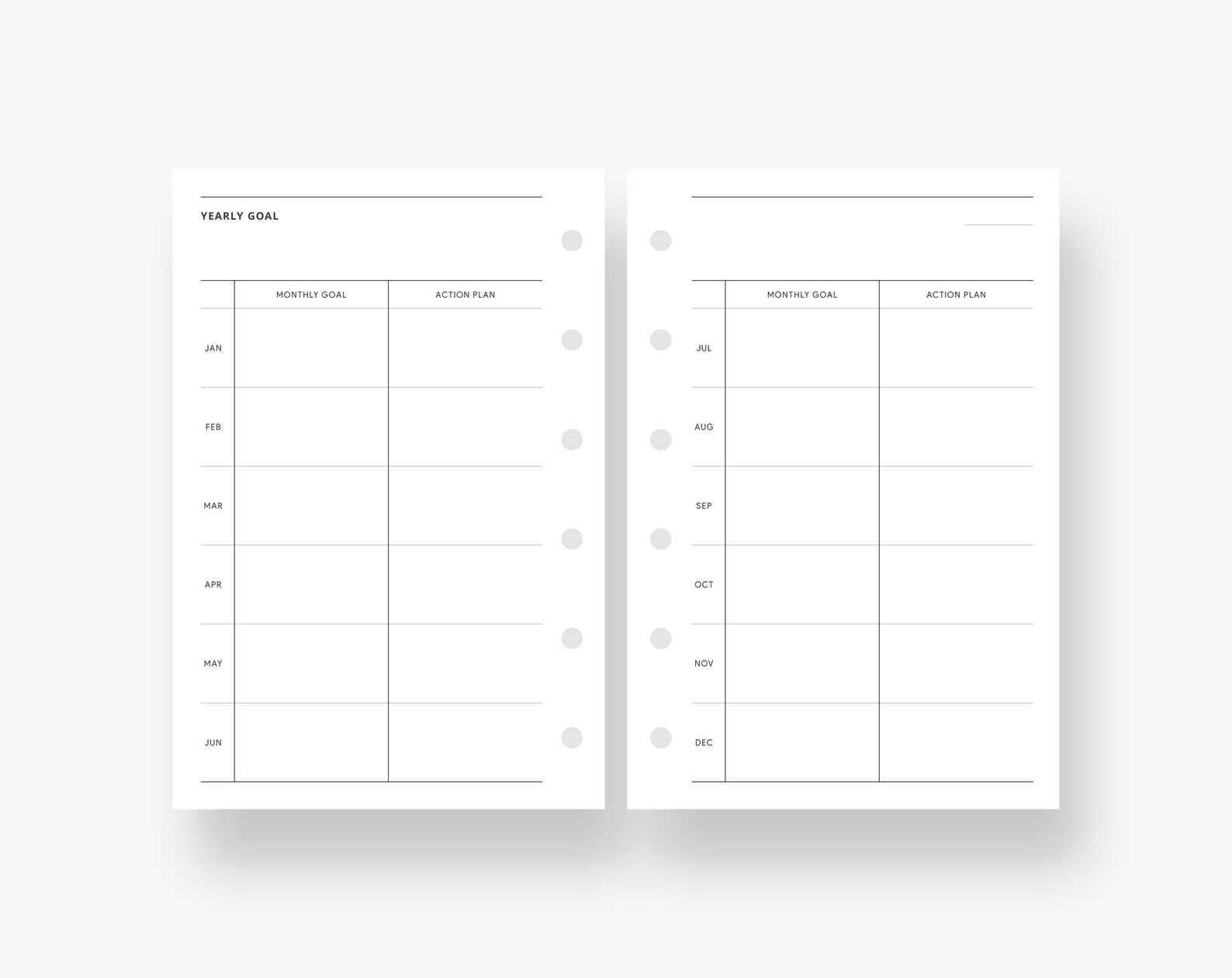 Pocket Inserts : Yearly Planner Printable, Yearly Goal Setting, Action ...