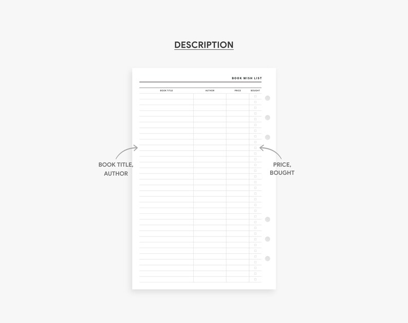 Book Tracker Printable, Book Wish List for Purchase, Books to Read ...