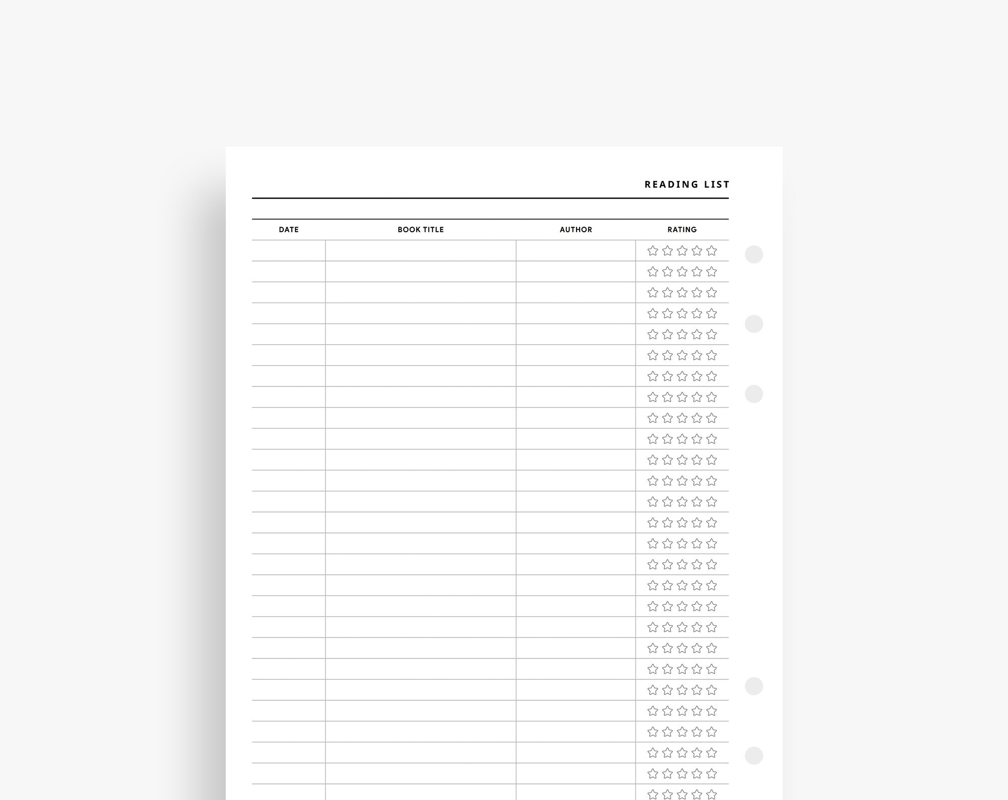 A5 Inserts : Book Planner Printable Reading List Template - Etsy