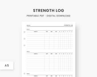 A5 Inserts : Weekly Workout Printable Workout Planner | Etsy
