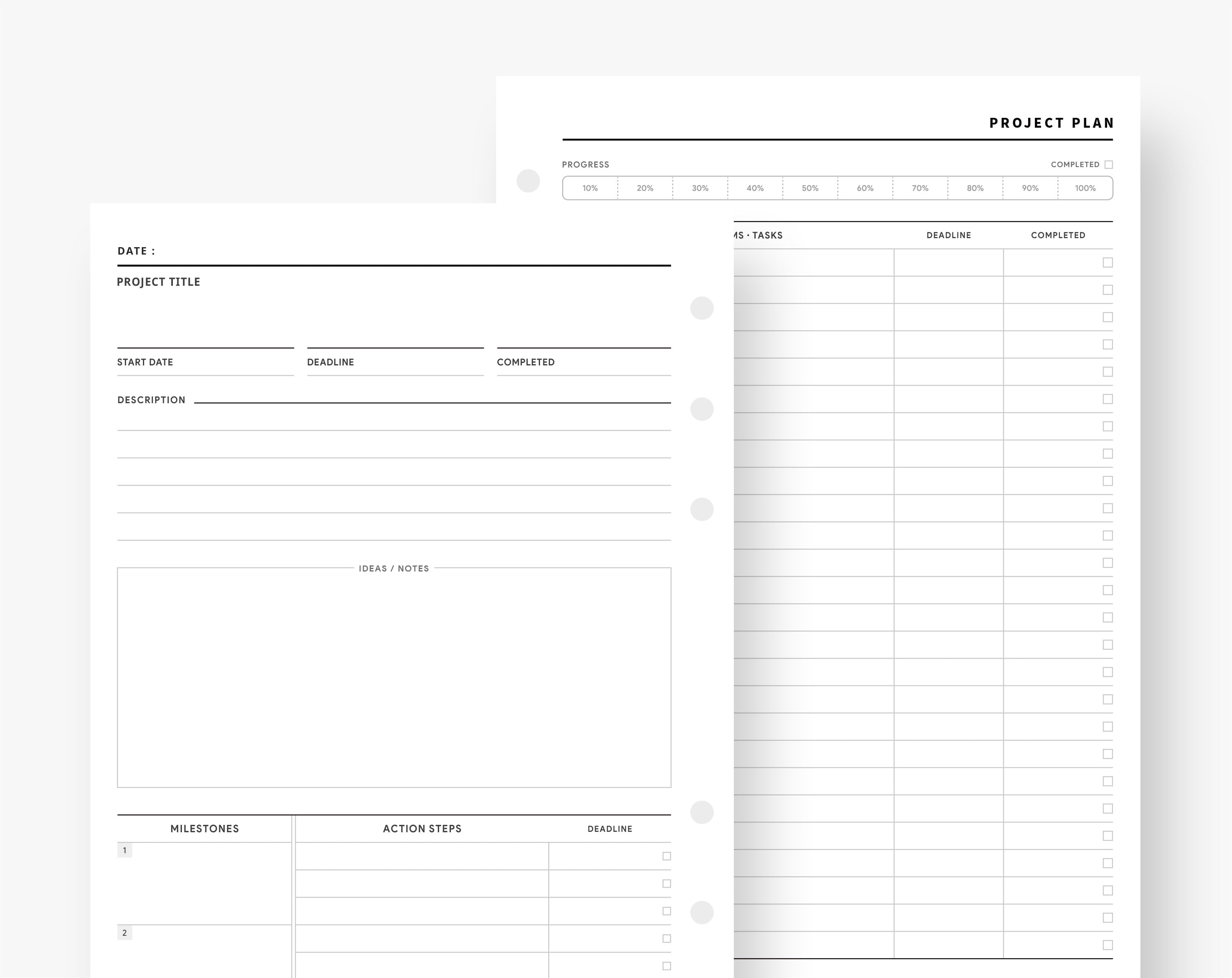 Project Planner Printable, Personal Wide Inserts, Work Planner, Productivity Planner, Business ...
