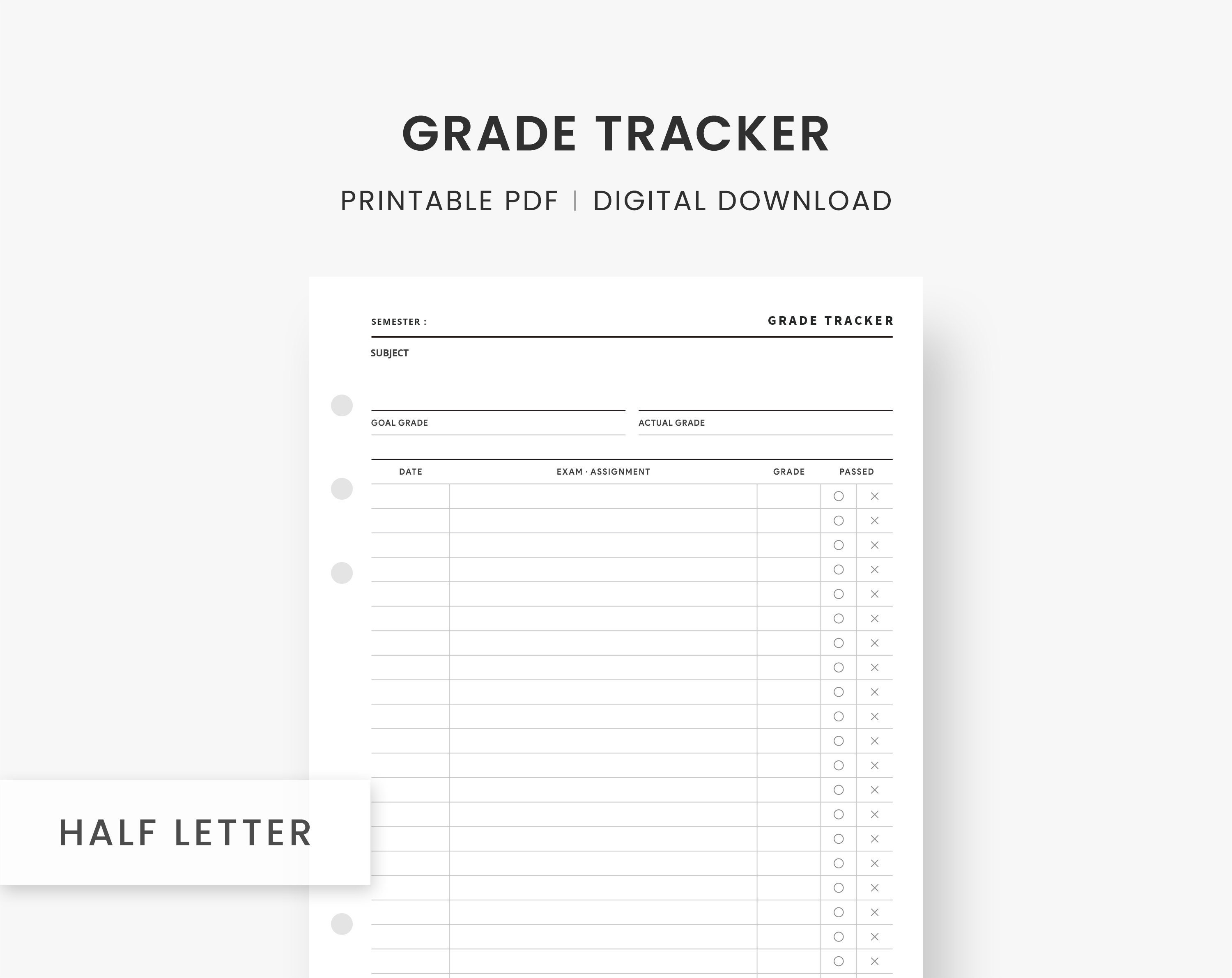Printable Student Planner Grade Tracker Exam Assignment - Etsy