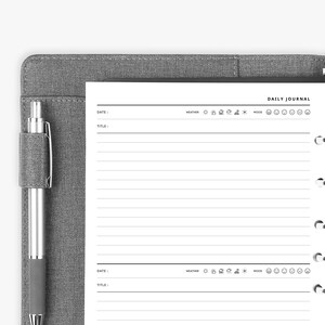 Daily Journal Printable, A5 Insert, Journal Template With Weather and ...