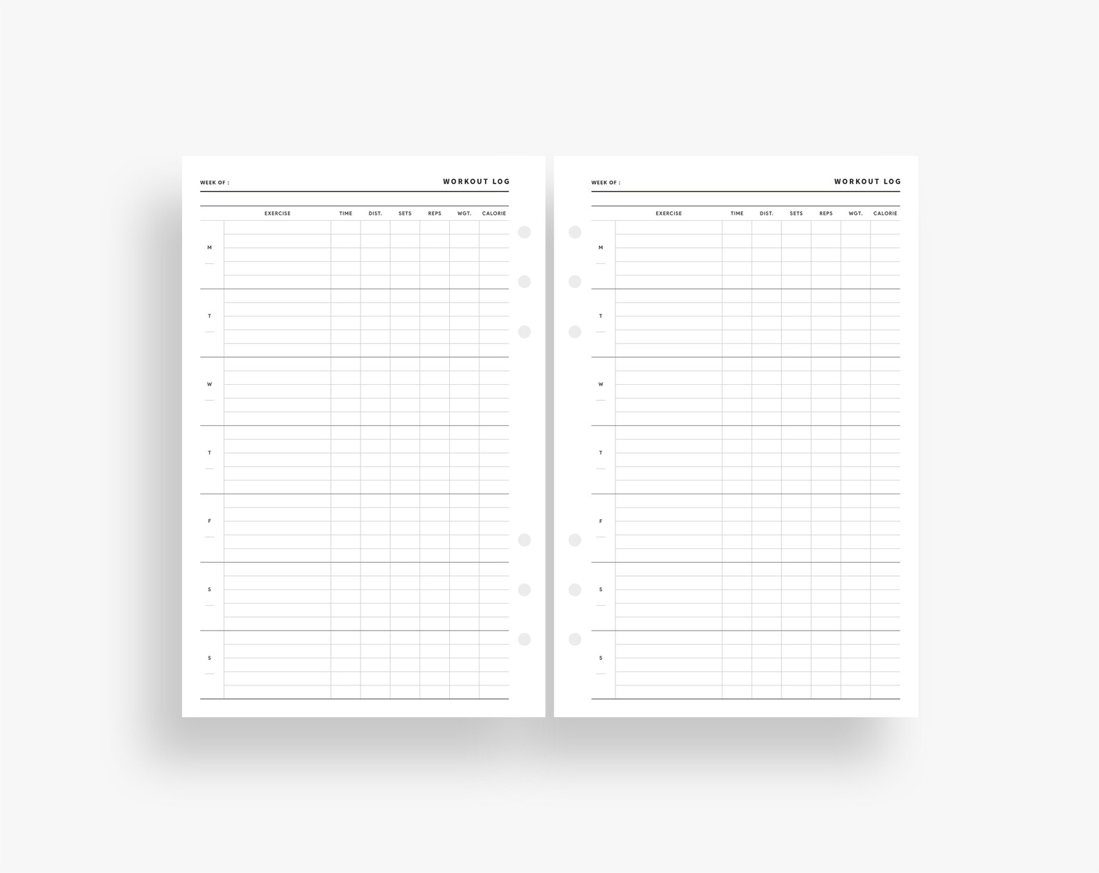 Workout Planner Printable, Weekly Workout Log, Workout Tracker, Fitness ...