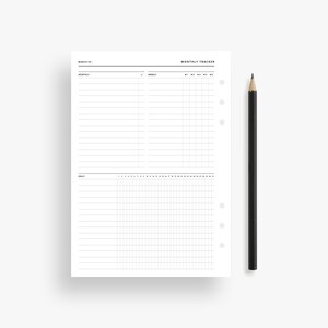 A5 Inserts : Monthly Tracker, Habit Tracker, Weekly Tracker, Daily ...
