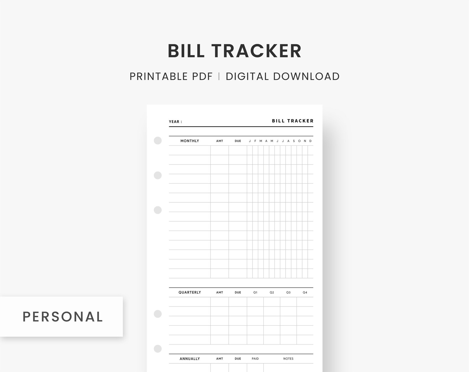 Personal Inserts : Bill Payment Bill Pay Bills Organizer - Etsy