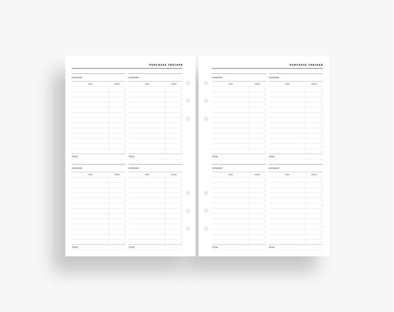 Purchase Tracker Printable, Order Tracker, Spending Tracker, Shopping ...