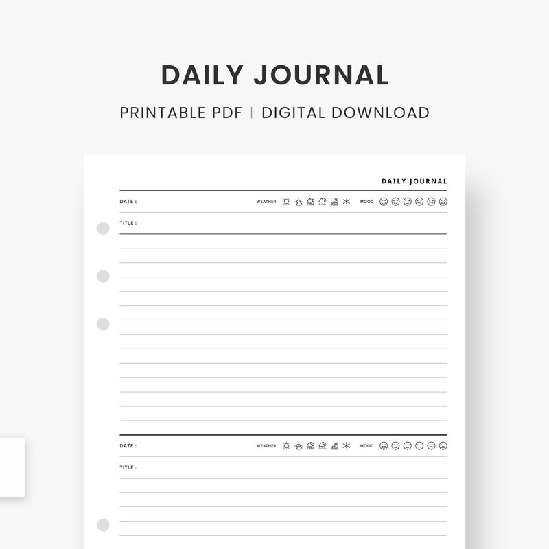 Daily Journal Printable - Etsy