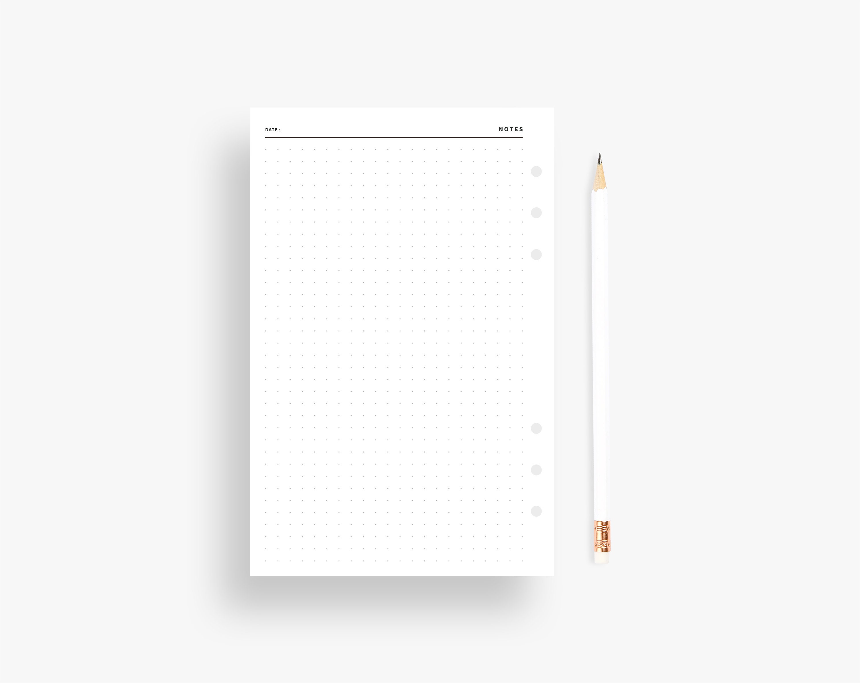 Printable Notes With Dot, Half Letter Inserts, Notes Taking Template ...