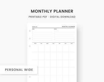 2022 Printable Monthly Planner Printable Calendar Undated - Etsy