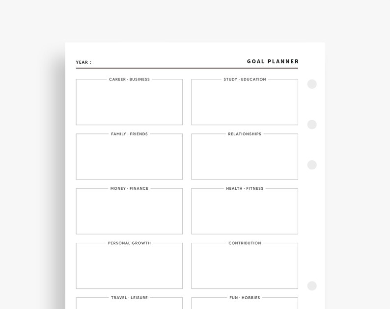Goal Planner Printable Personal Wide Inserts Goal Setting - Etsy