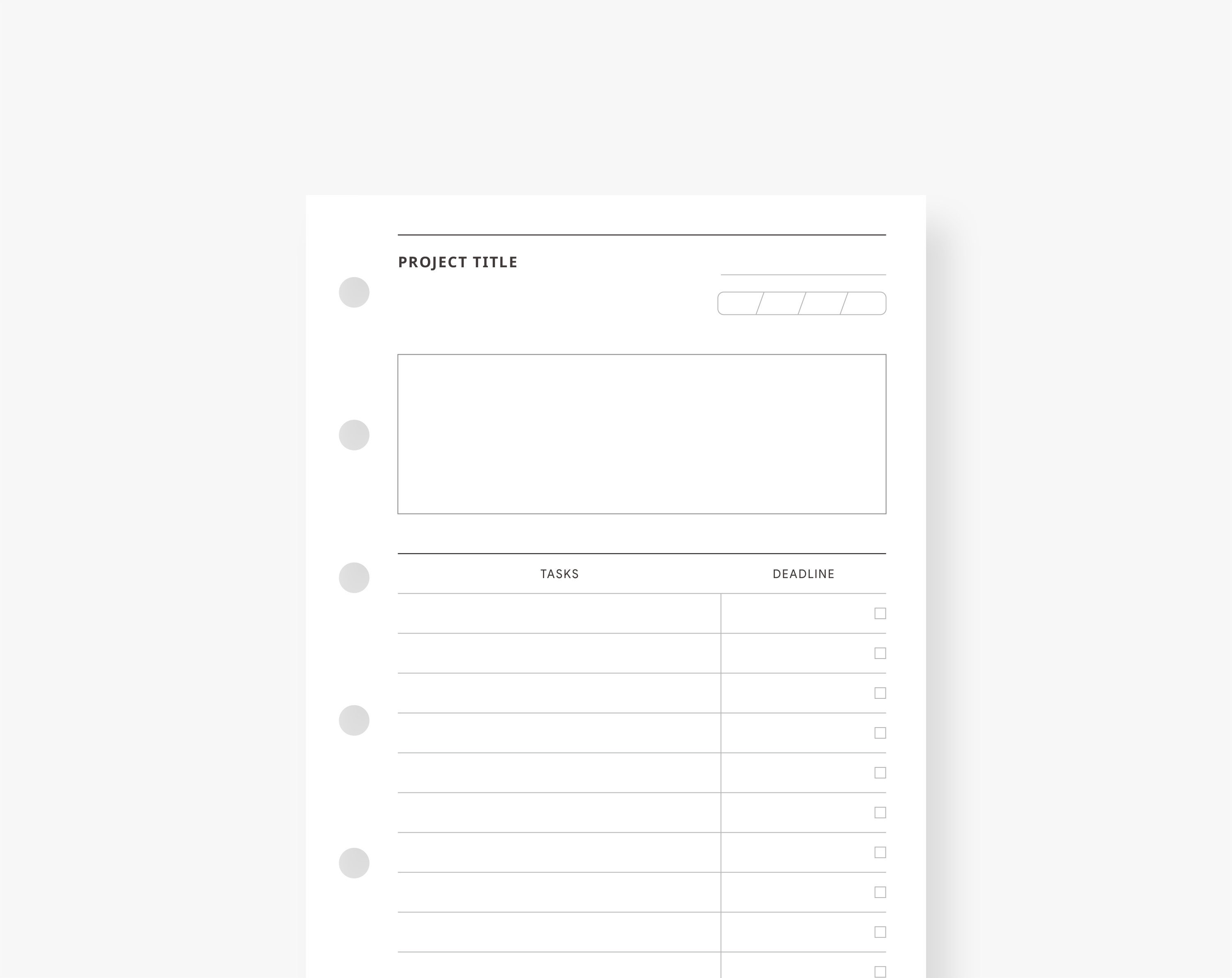 Pocket Inserts : Project Planner Printable Productivity | Etsy