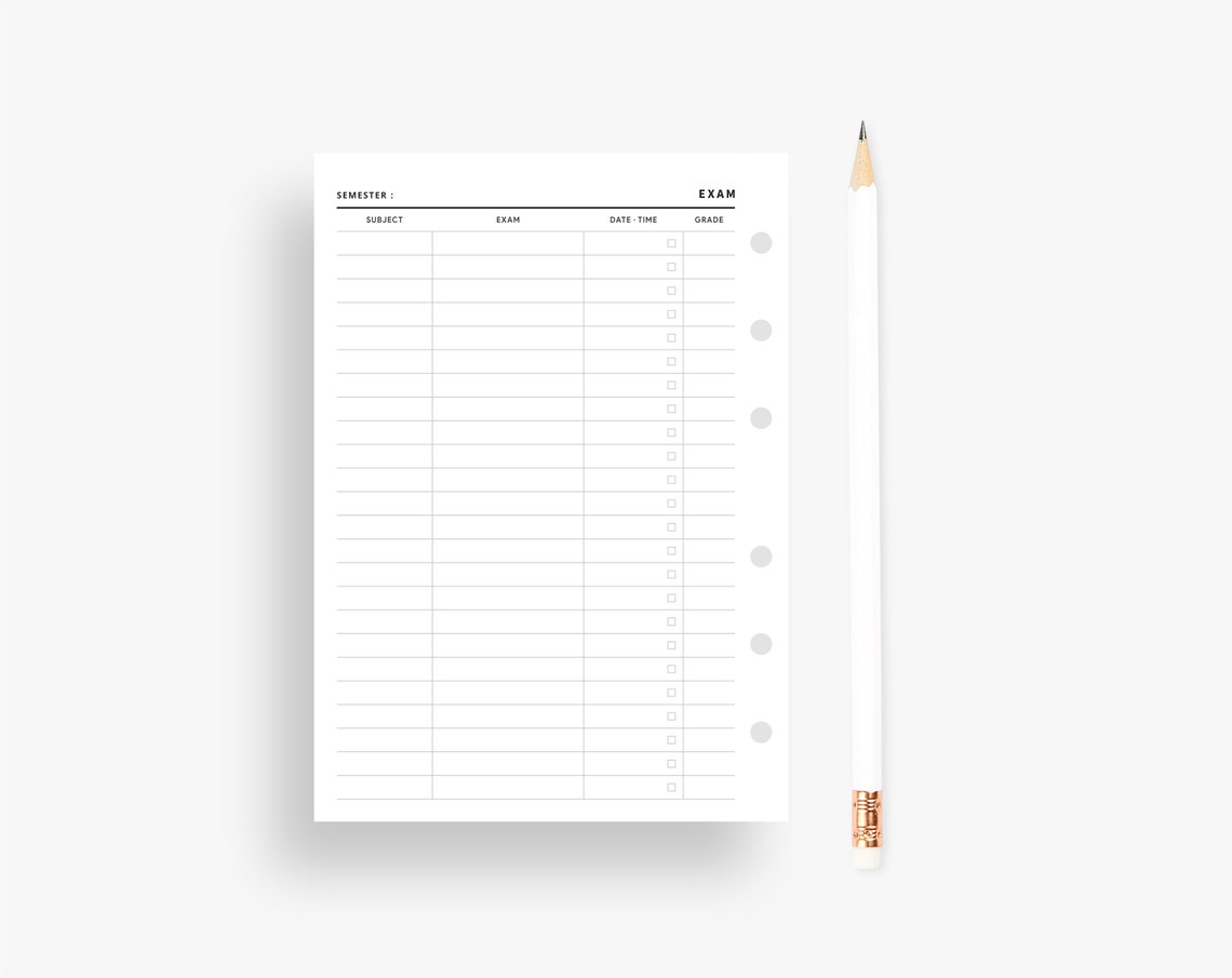 Exam Tracker, Exam Planner, Exam Schedule, Study Planner Printable ...