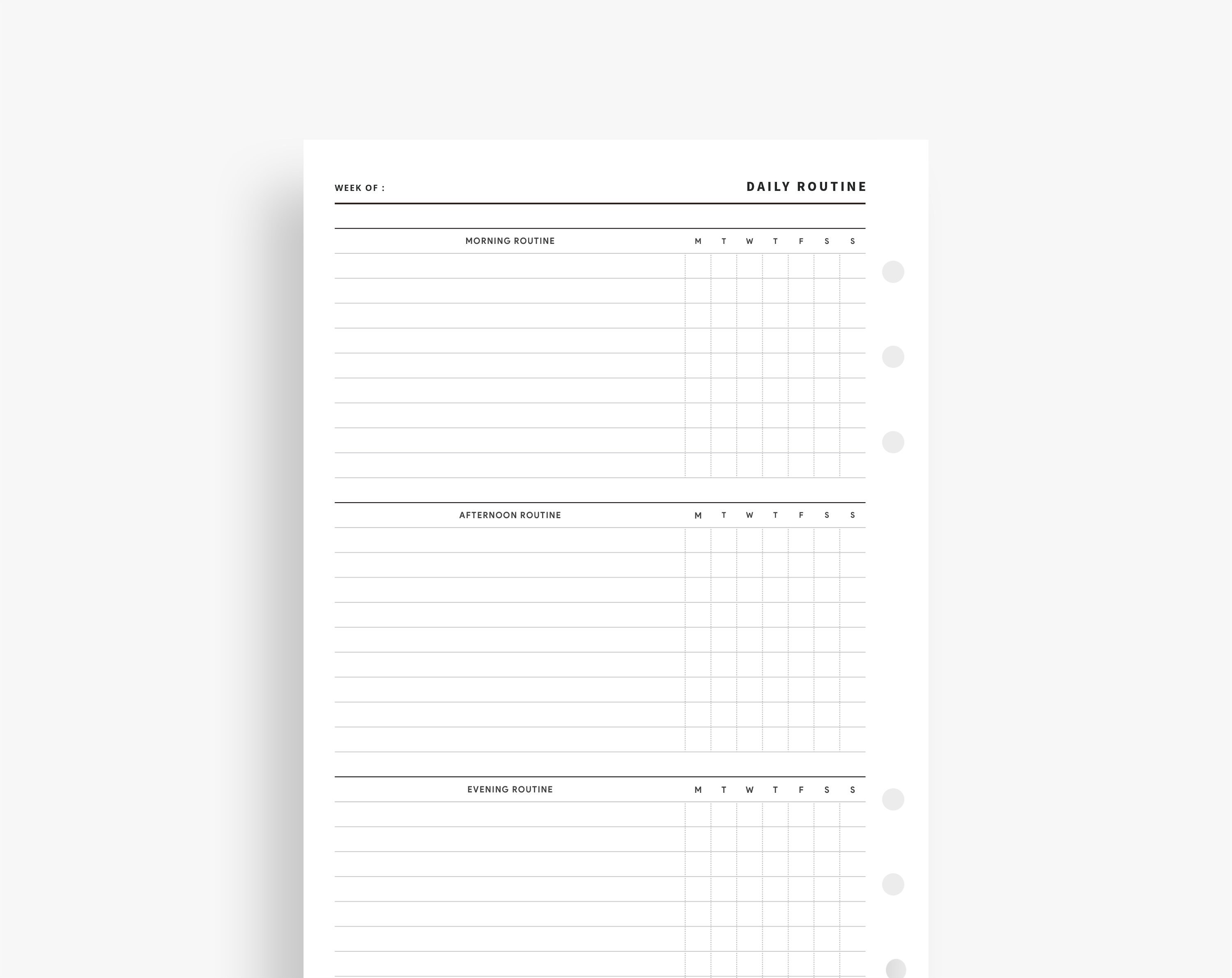 Daily Routine Planner Printable, Daily Organizer, Daily Habit Tracker ...