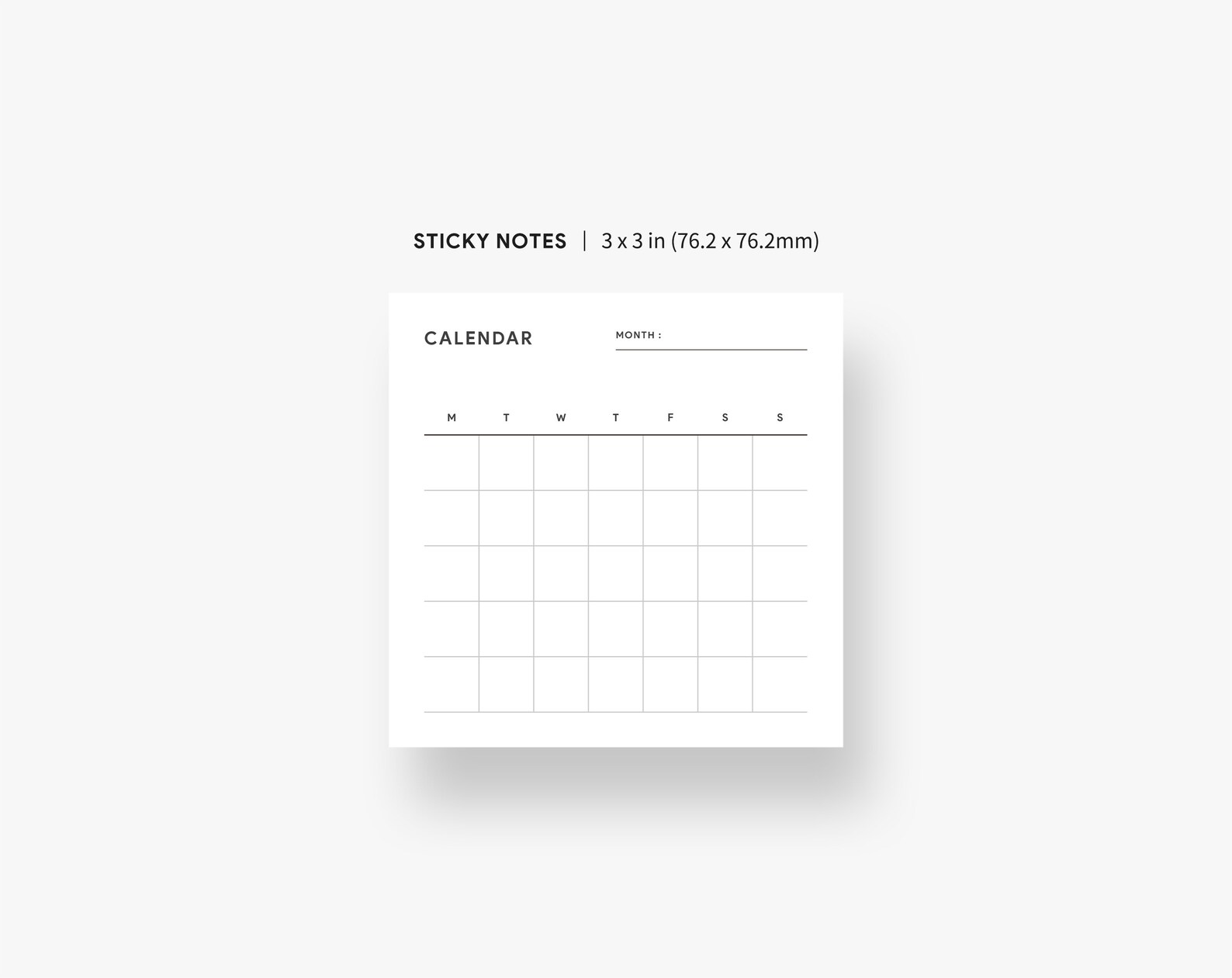 Sticky Note Printable 3 X 3 In Notes Template Memo Card - Etsy