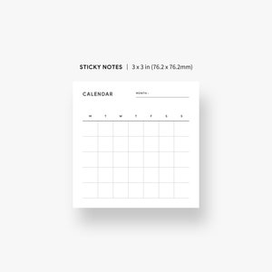 Sticky Note Printable, 3 X 3 In, Notes Template, Memo Card, Minimalist ...