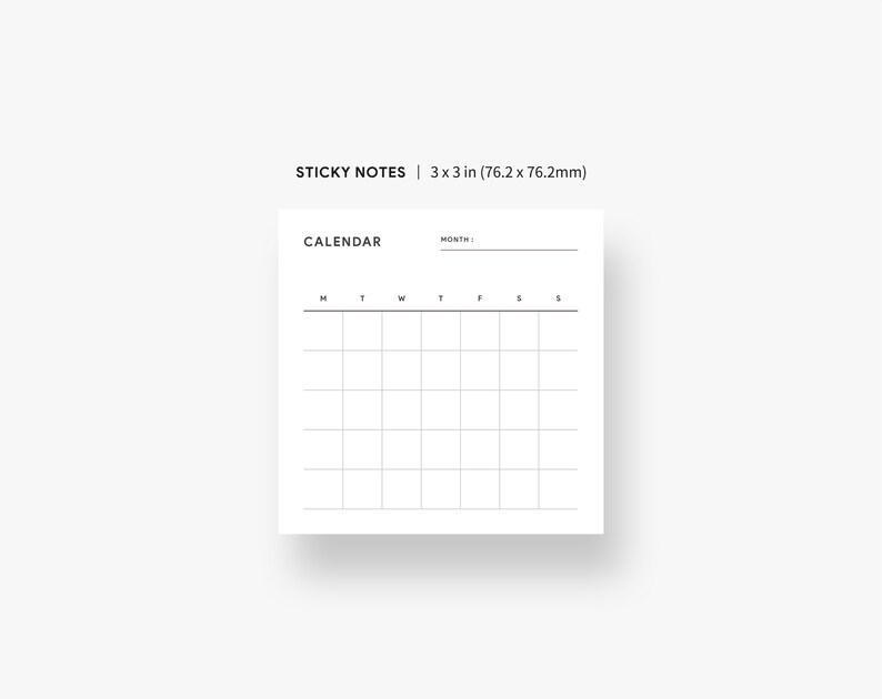 Sticky Note Printable 3 X 3 In Notes Template Memo Card - Etsy
