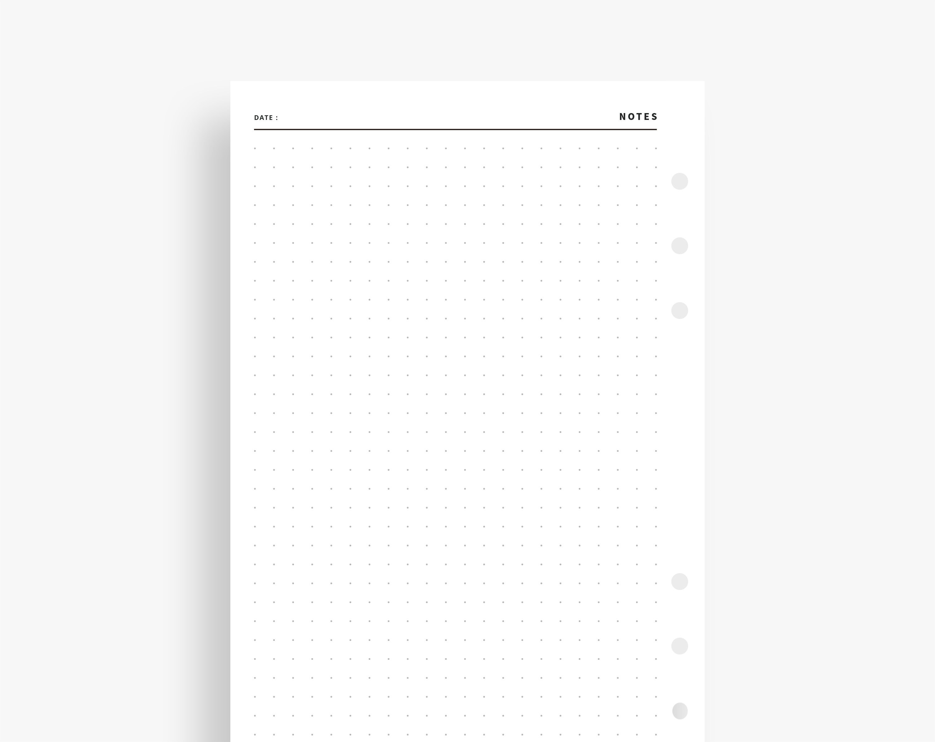 Printable Notes With Dot, Half Letter Inserts, Notes Taking Template ...
