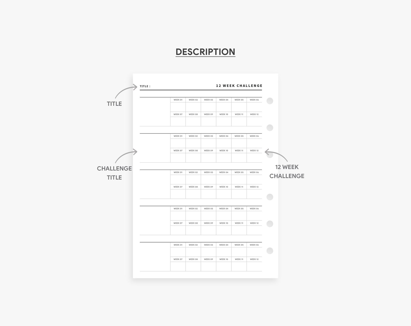 12 Week Challenge Habits Tracker 12 Week Tracker Challenge - Etsy