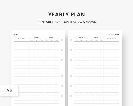 A6 Inserts : Business Planner Project Planner Work Planner - Etsy