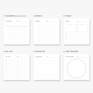 Sticky Note Printable, 3 X 3 In, Notes Template, Memo Card, Minimalist ...