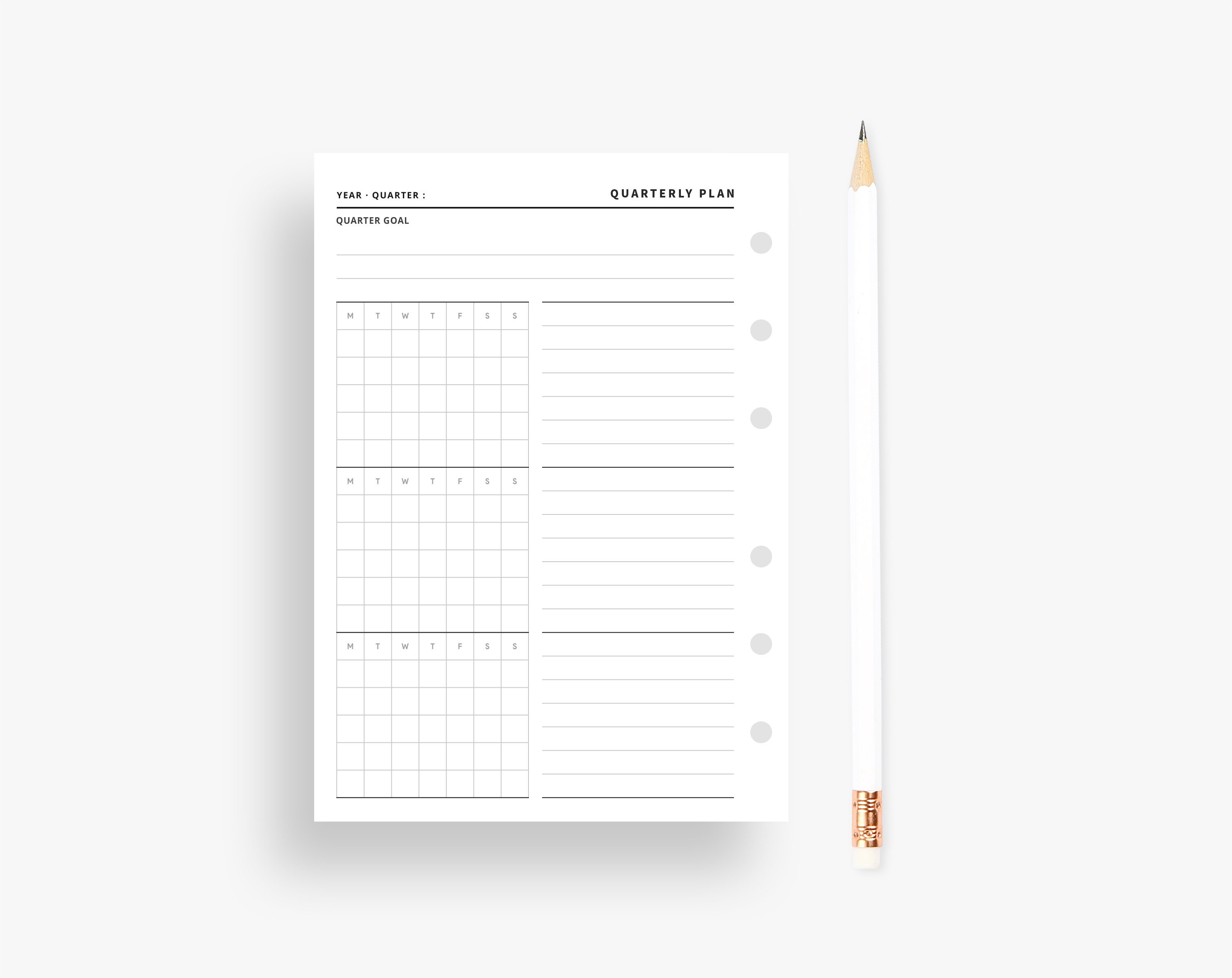 A6 Inserts : 3 Month Calendar, 3 Month Planner, 90 Day Goal Planner ...