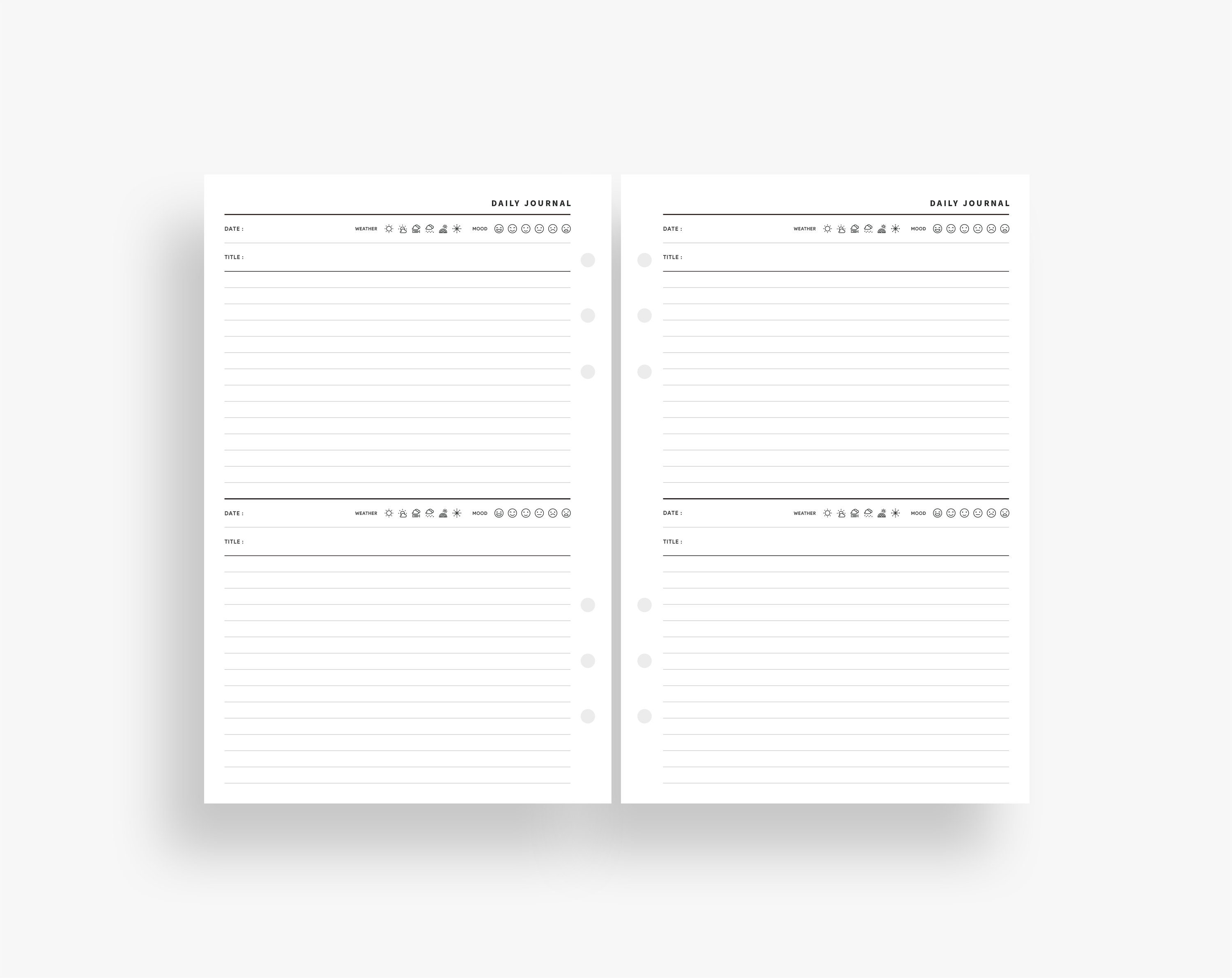 Daily Journal Printable, Daily Diary, Minimalist Journal, Writing ...