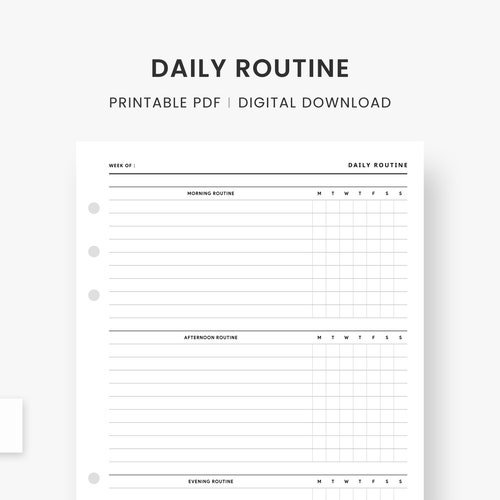 A5 Inserts : Daily Routine Printable Routine Checklist - Etsy