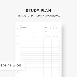 Daily Fitness Planner Printable, Personal Wide Inserts, Fitness Journal ...