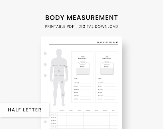Printable Body Measurement Tracker for Man Health and Fitness | Etsy