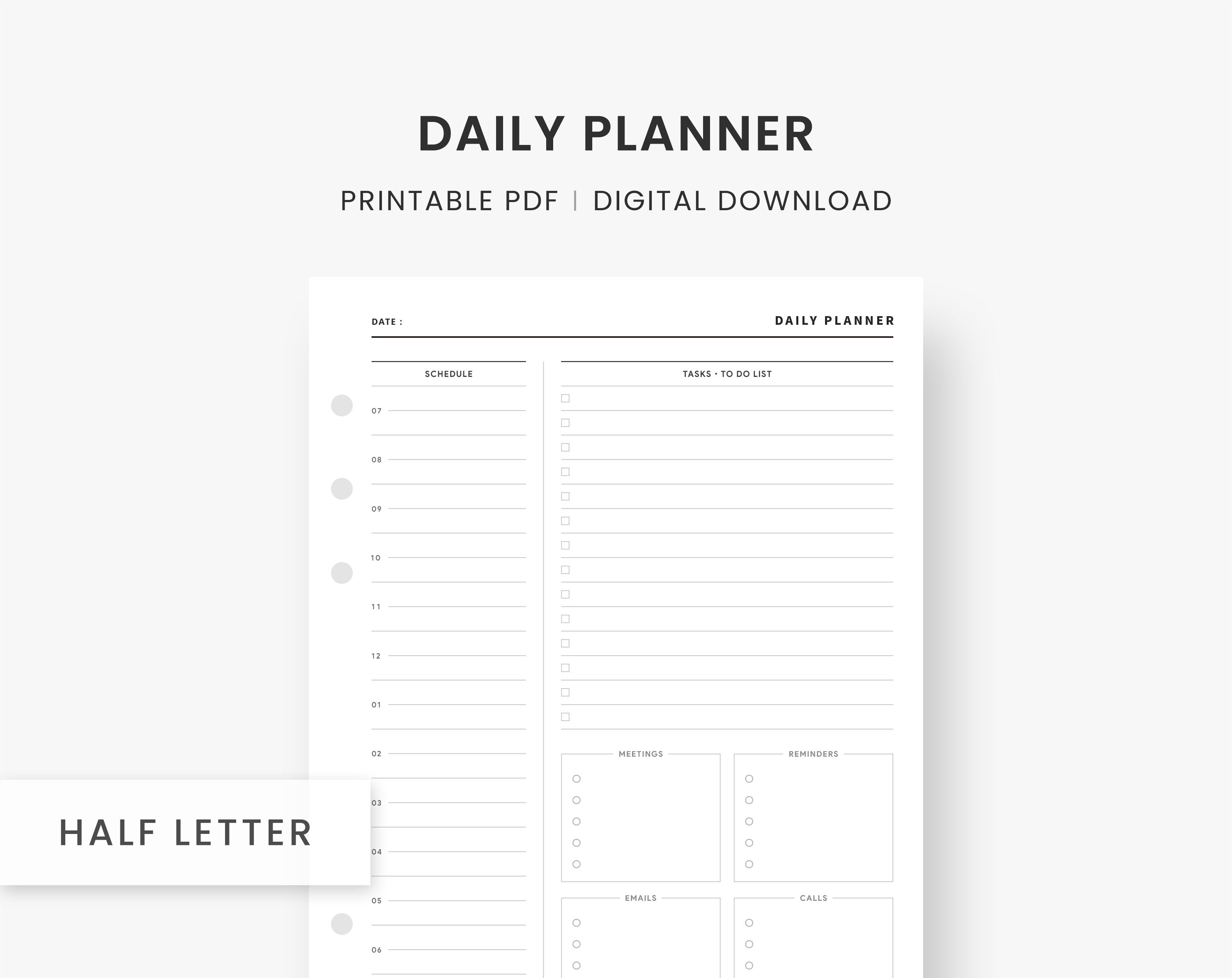 Business Planner Daily Planner Printable Work Planner Daily | Etsy