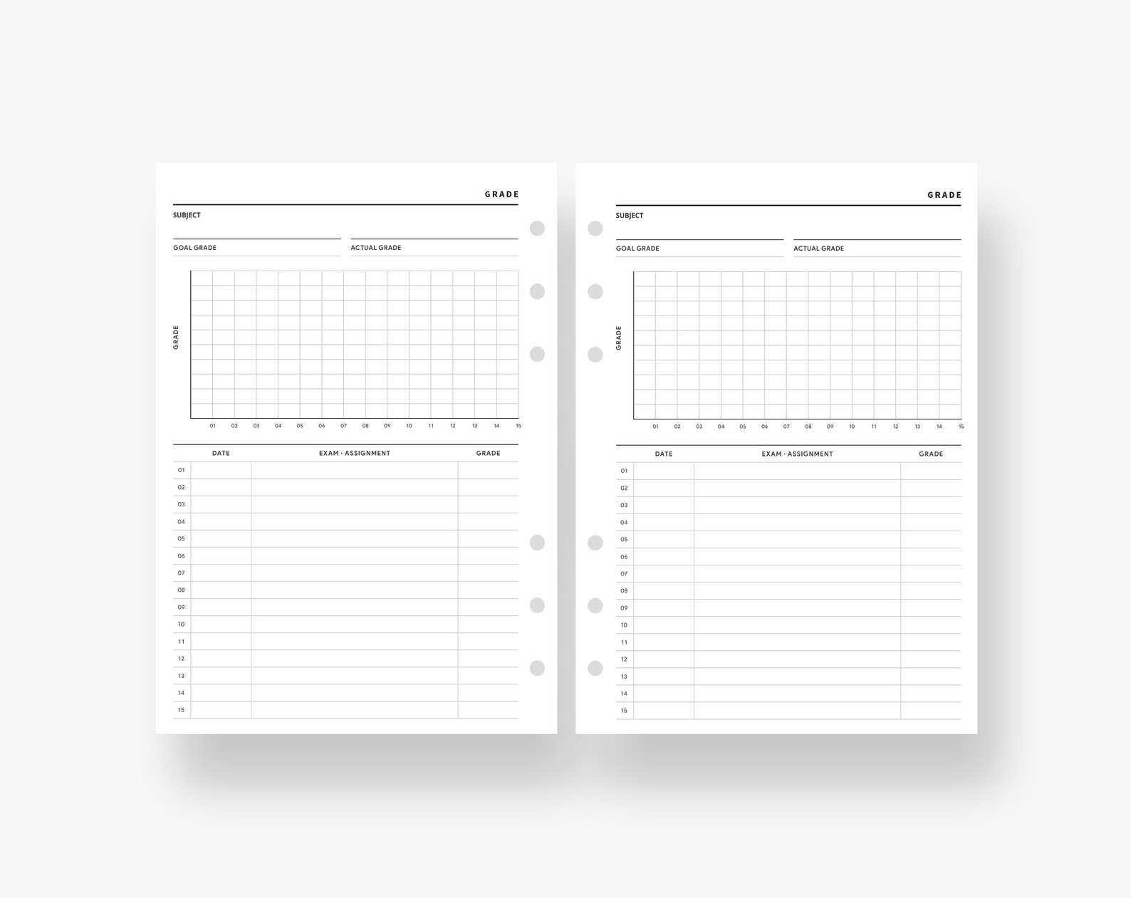 Grade Tracker, Student Planner, Personal Wide Inserts, Assignment ...