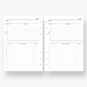 Grade Tracker, Student Planner, Personal Wide Inserts, Assignment ...
