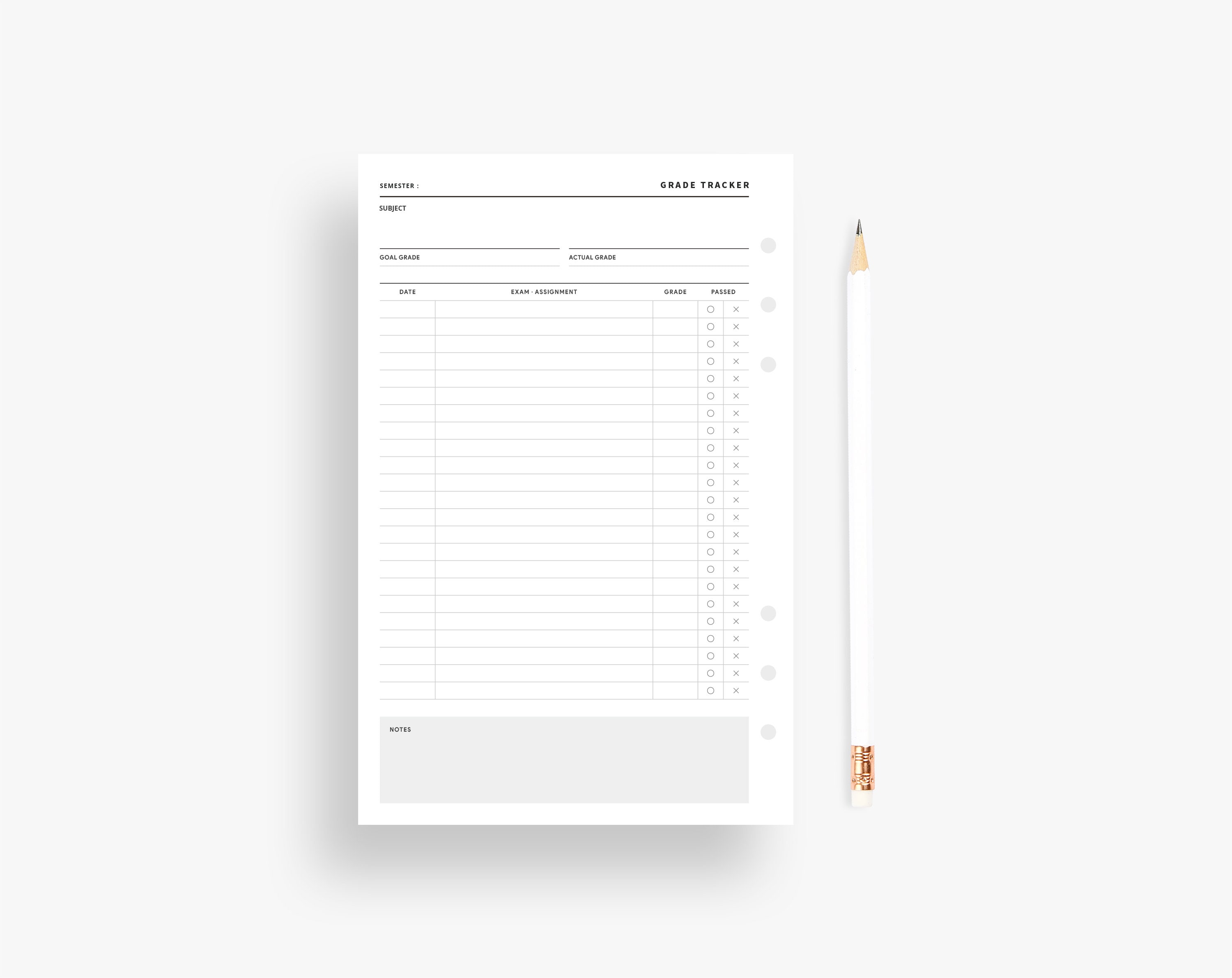 Printable Student Planner Grade Tracker Exam Assignment - Etsy