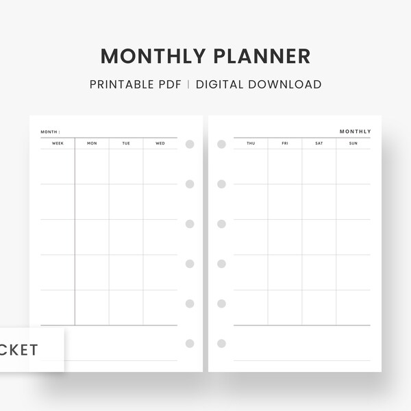 Month on Two Pages - Etsy