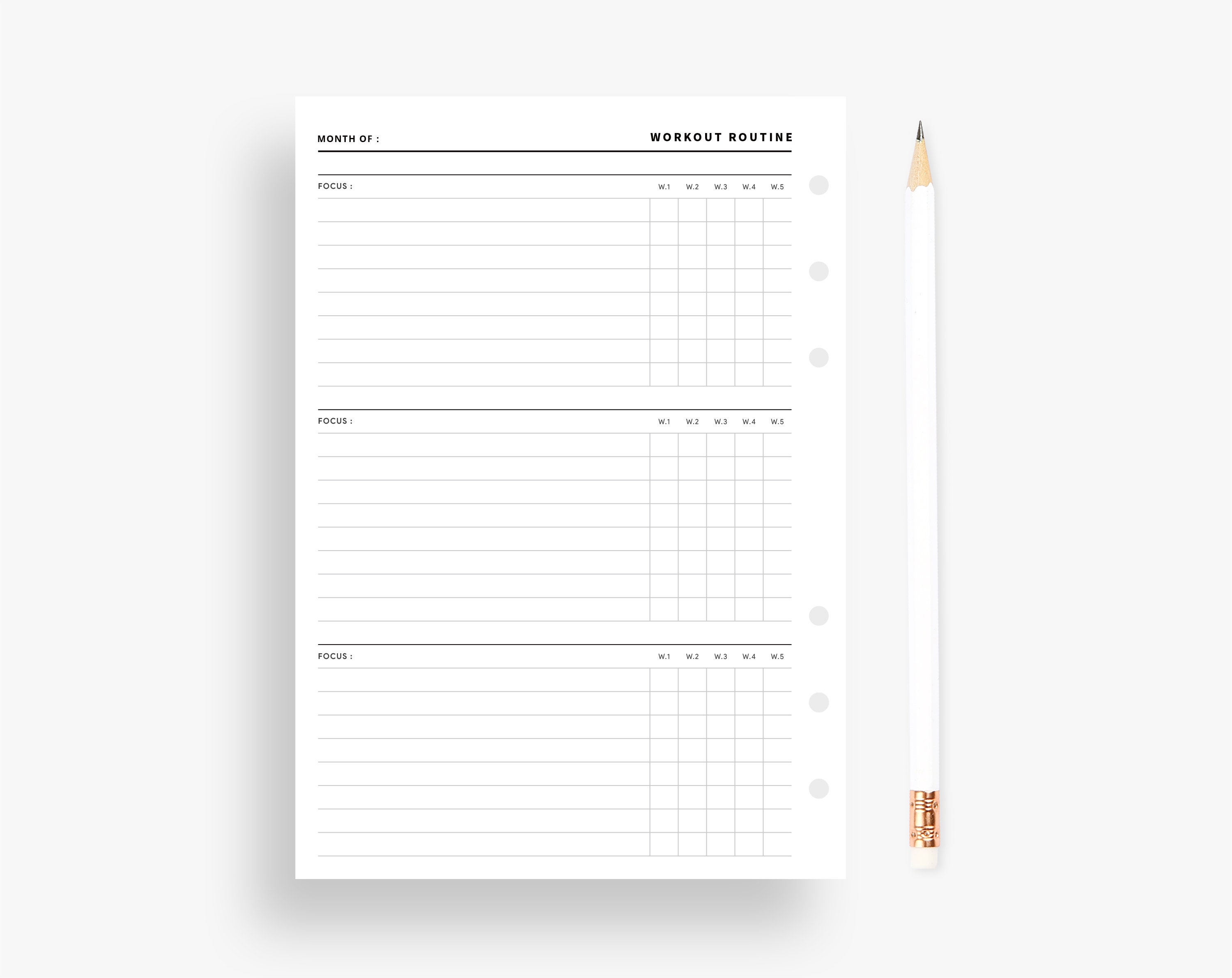 Workout Routine Printable, Personal Wide Inserts, Workout Planner ...