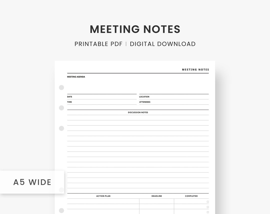 A5 Wide Inserts Meeting Note Planner Printable PDF Meeting Agenda a5-wide-inserts-meeting-note-planner-printable-pdf-meeting-agenda