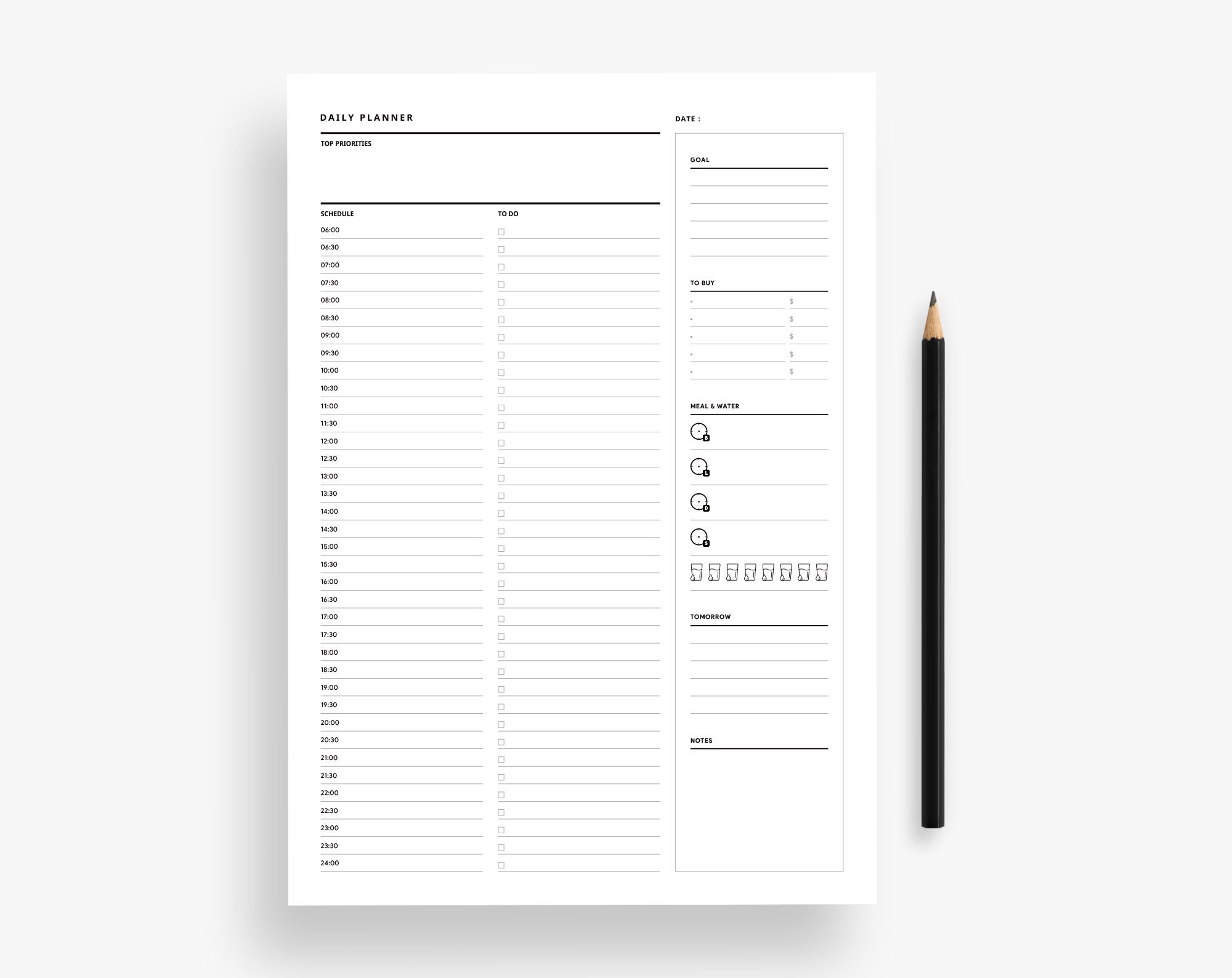 Daily Planner Printable, Office Organizer, Work to Do List & Business ...