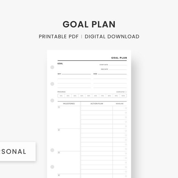 Yearly Goal Tracker Personal Planner - Etsy