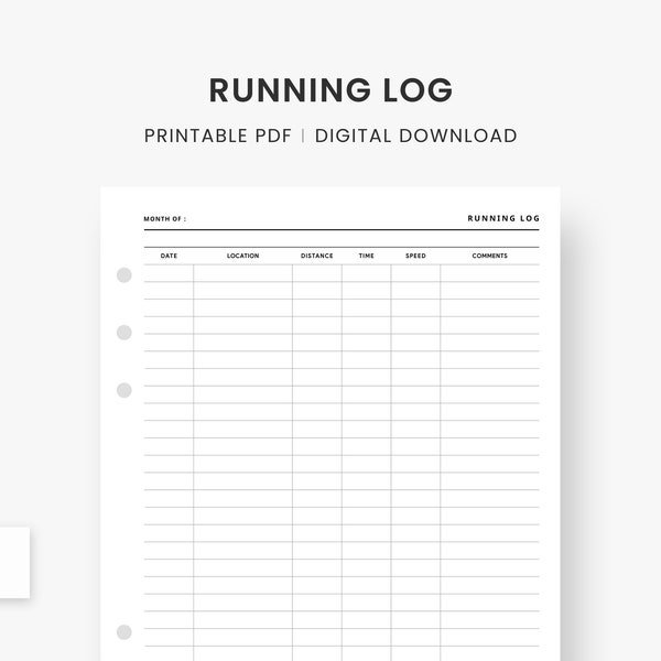 Running Log - Etsy