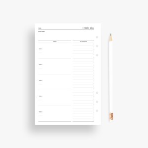 5 Year Plan, Goal Setting, 5 Years Goal, Goal Planner Printable, Goal ...