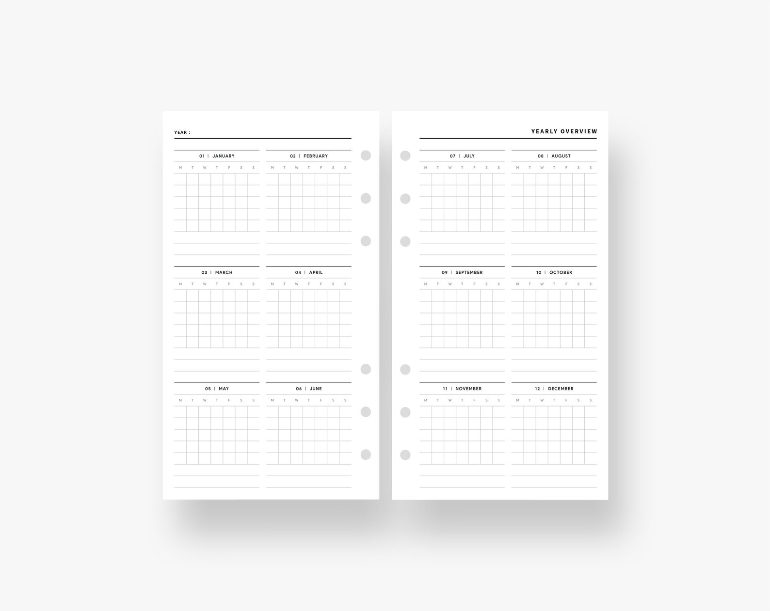 Personal Inserts : Yearly Calendar, Yearly, Annual Planner, Yearly Goal ...