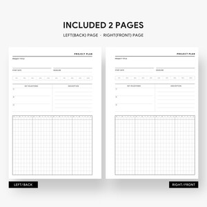 Project Planner Printable, Personal Wide Inserts, Project Timeline ...