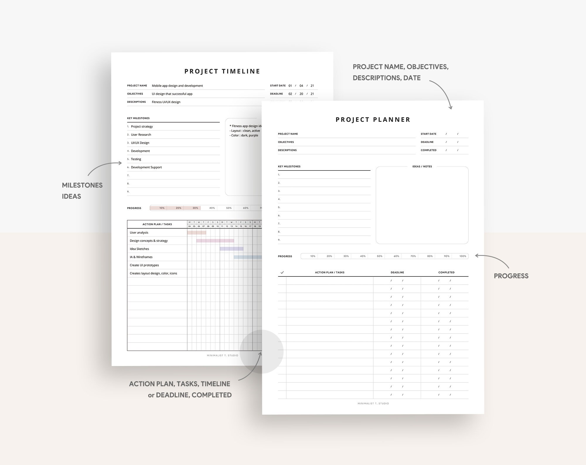 Meeting Notes, Project Planner, Printable and Fillable PDF, Meeting ...